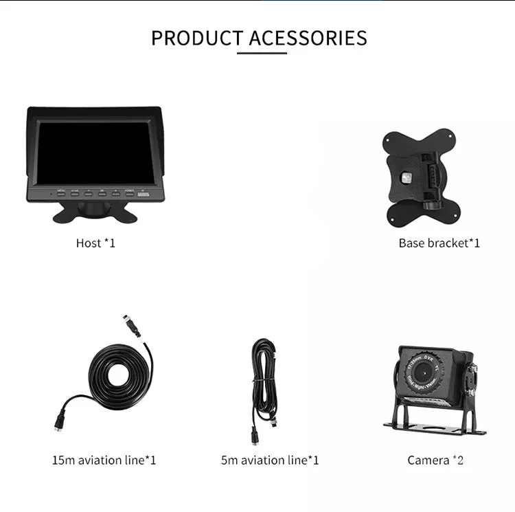 Ahd 2ch 4ch Truck Monitor Bsd Recording Dvr System 1080p 720p Rear View ...