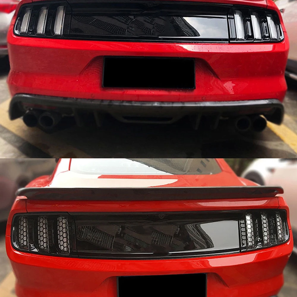 Car Rear Tail Light Cover Black - Carbon Fiber Sticker