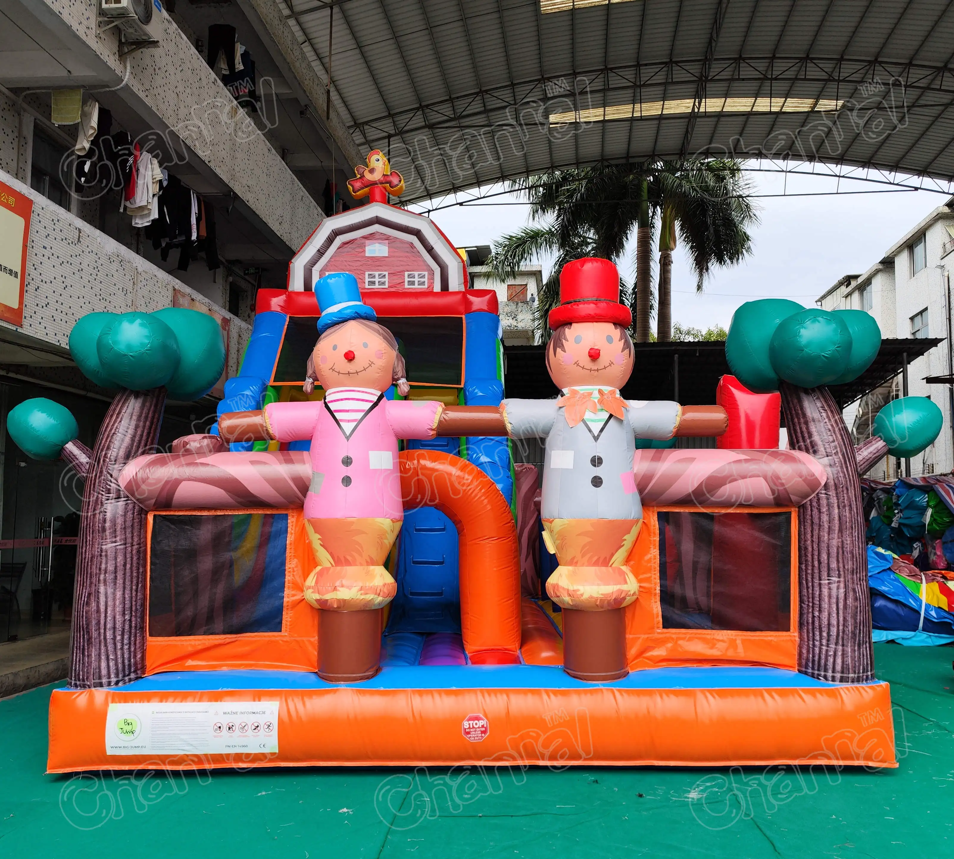 Giant Pvc Inflatable Water Park Bounce House Farm Scarecrow Customize ...