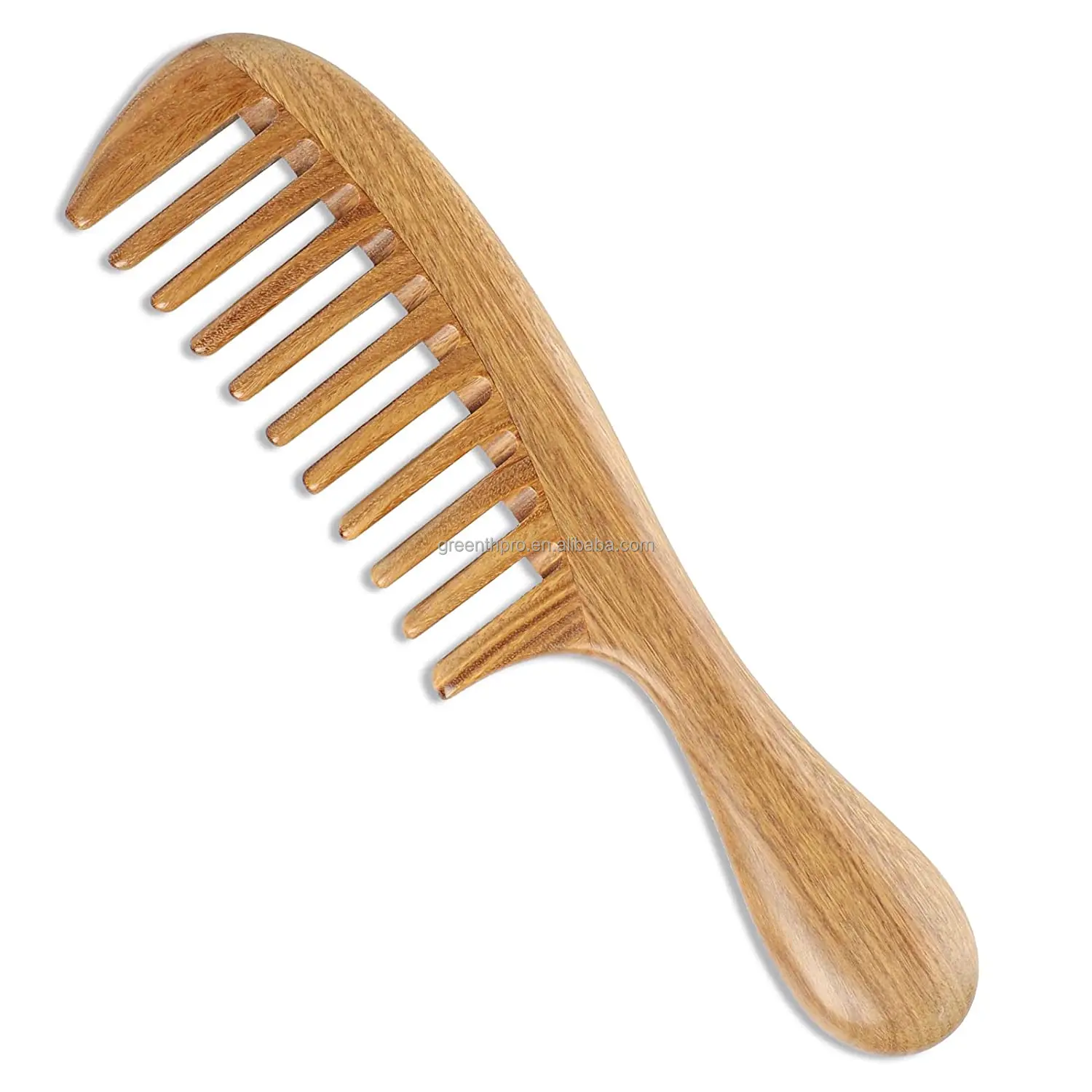 Middle Tooth Natural Green Sandalwood Hair Combs Anti-static Sandalwood ...