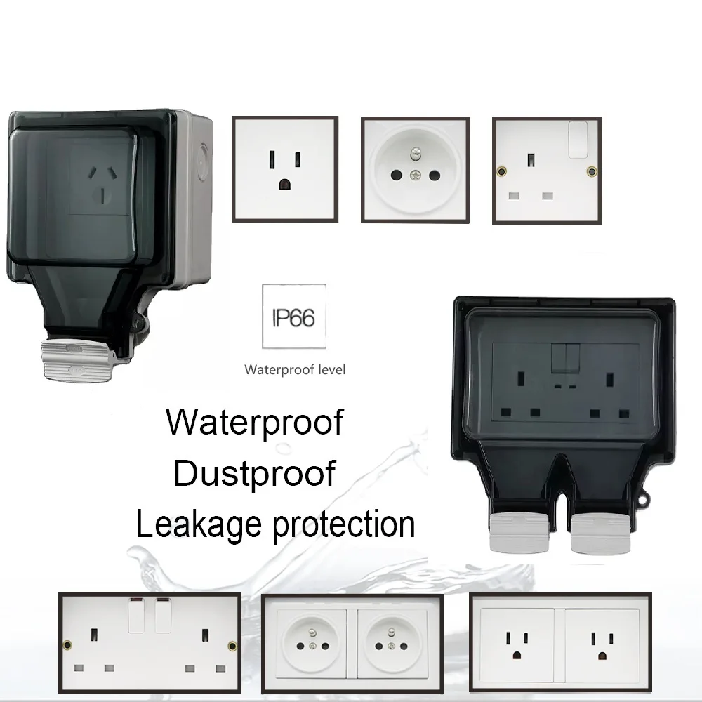 IP68 Weatherproof Socket Switch - Outdoor Safety Wall Outlet