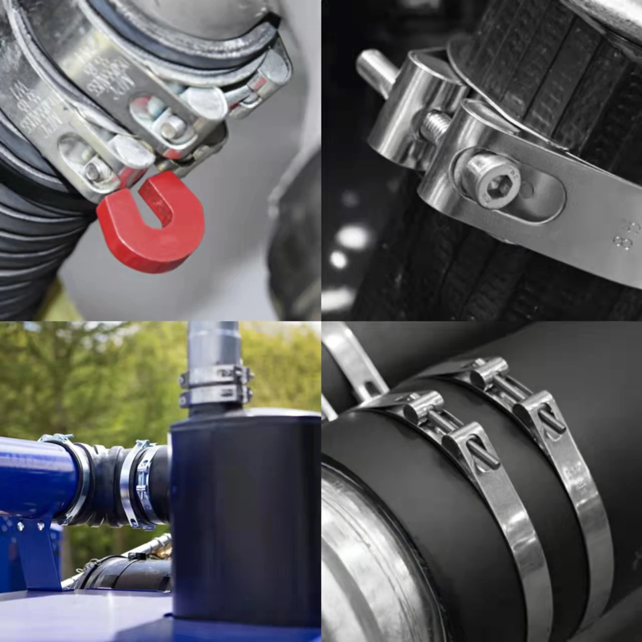 Double Bolts Heavy Duty Hose Clamp,Galvanized Iron Or Stainless Steel ...