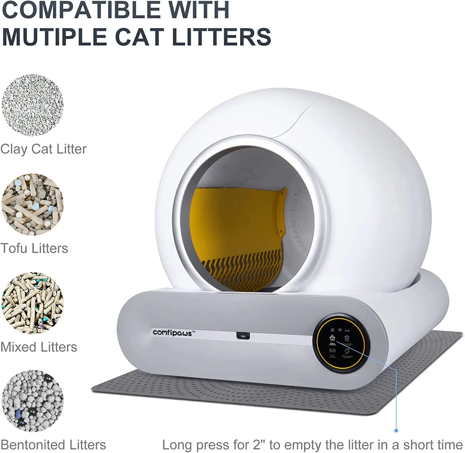 Luxury Robot Self Cleaning Enclose Wifi Tuya App Control Cat Litter Box ...