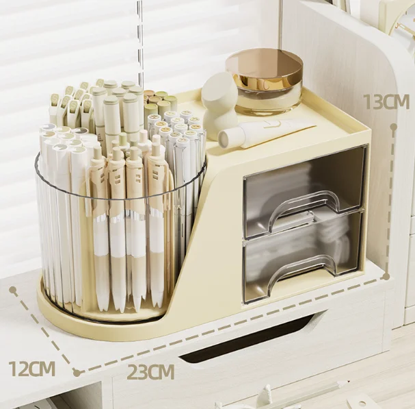 Office Table Art Supply Storage Box Caddy Pencil Pen Holder Rotating ...