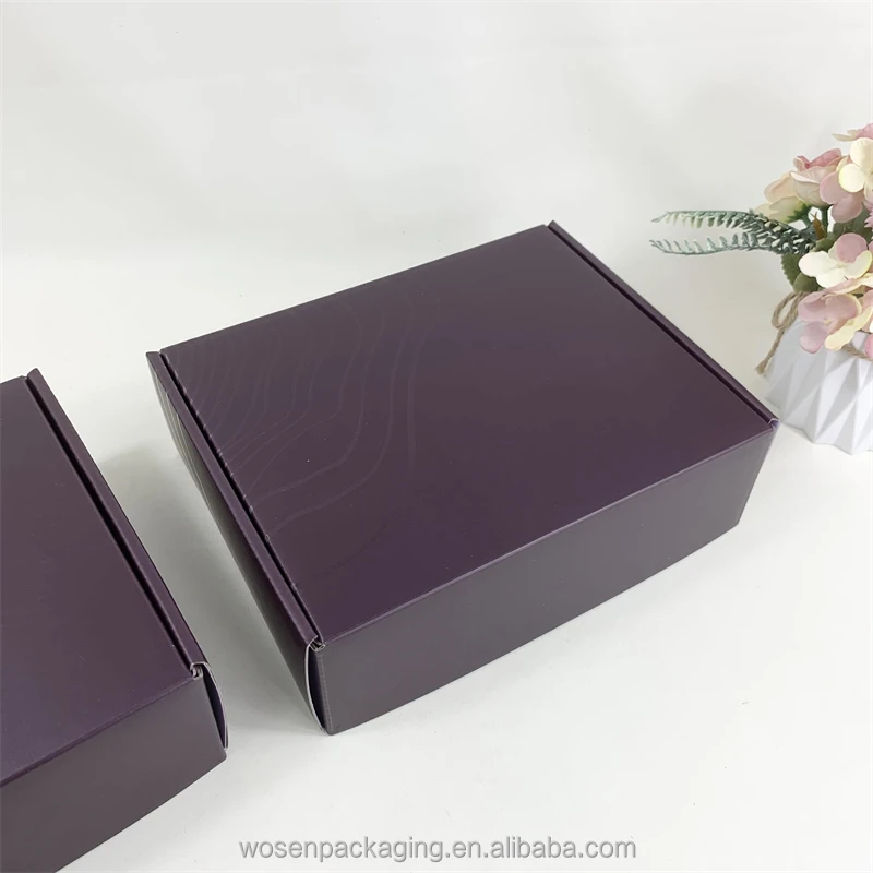 Custom Logo Purple Color Skincare Corrugated Gift Packaging Delivery ...