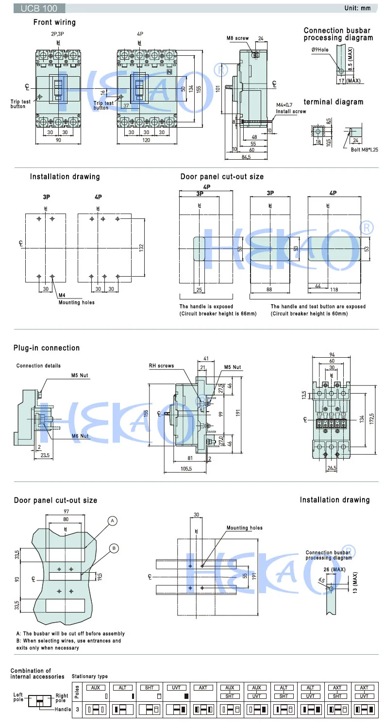 100a Ucb100r-f 3p Mccb Moulded Case Circuit Breaker - Buy 100amp ...