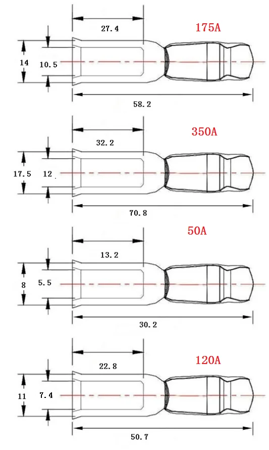 Auto Terminals 2 Pin 350a 600v Grey Plug350a 600v Sb350 Style Connector ...