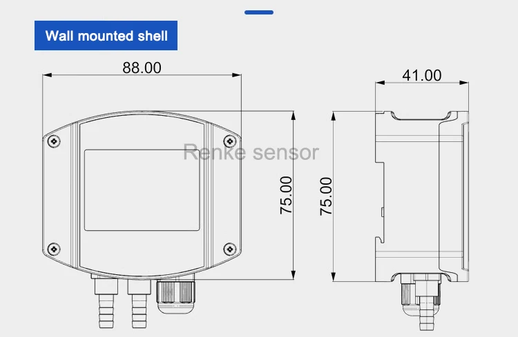 Renke RS485 Air Duct Pressure Monitor - Differential Sensor