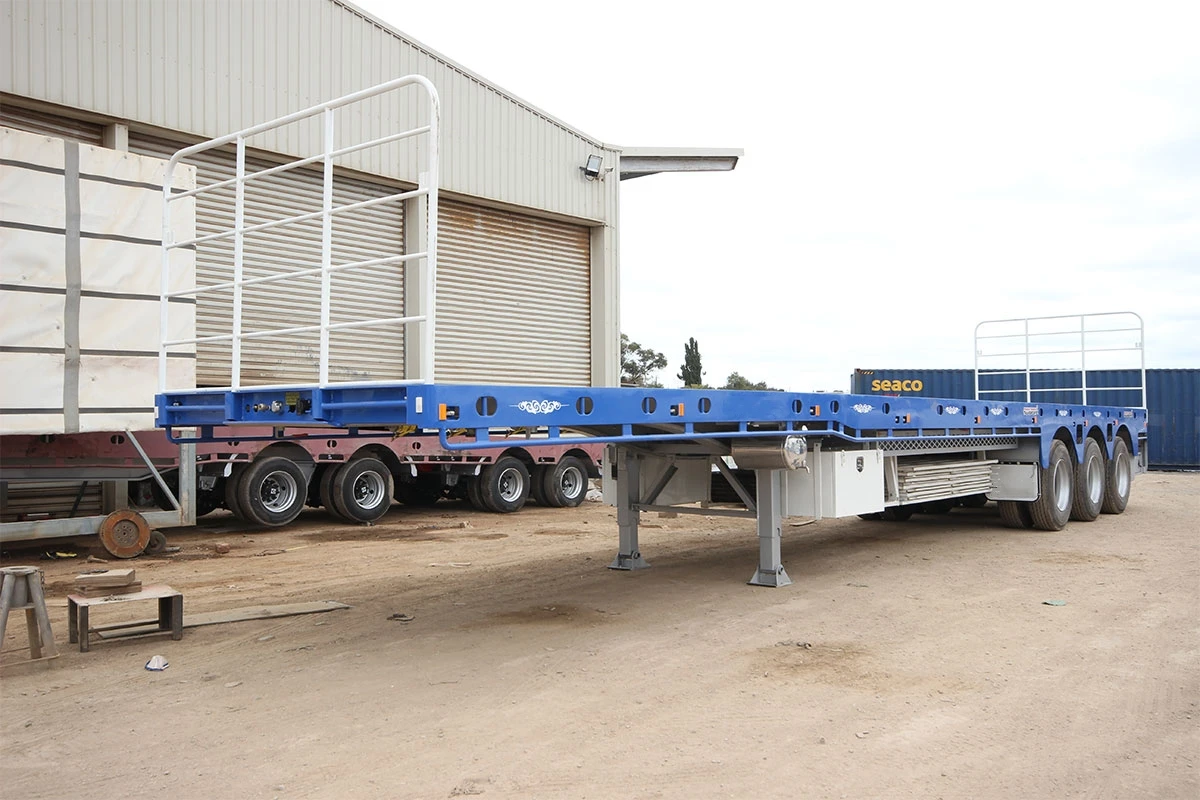 CHANGCHI Heavy-duty Construction Flat Deck Trailer 40T Flat Bed Truck ...