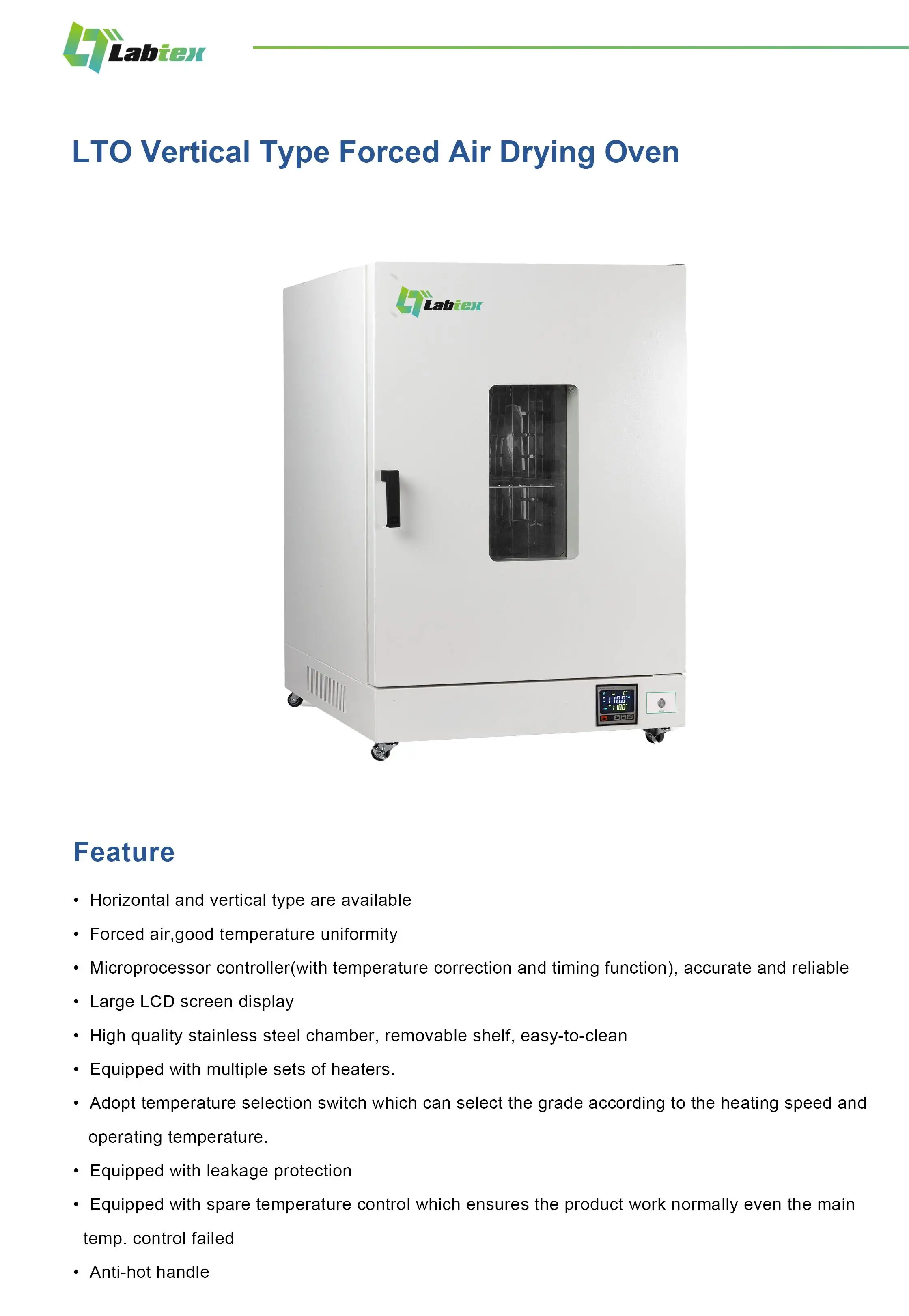 Labtex Vertical Forced Air Drying Oven - 200°C Vacuum Drying Oven for Laboratory