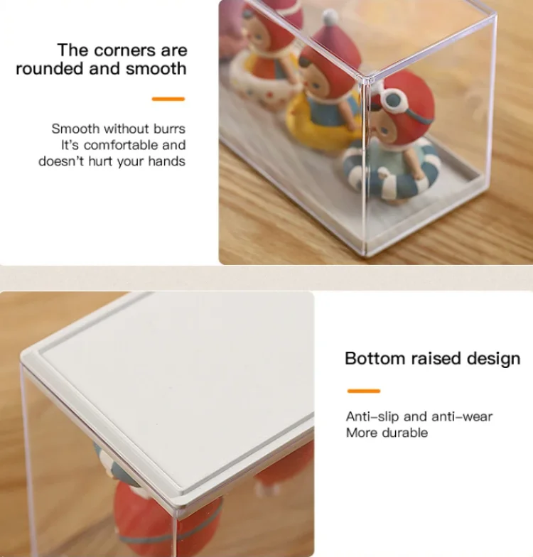 Plastic Transparent Toy Storage Box Transparent Display Rack Thickened ...