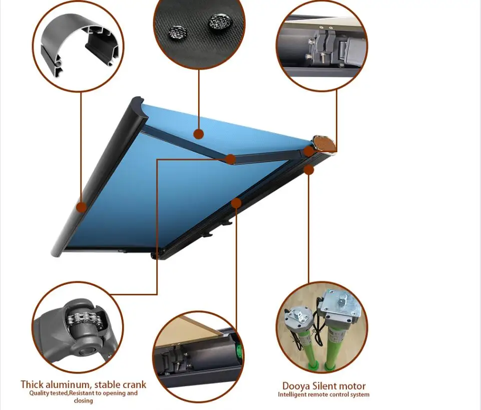 Full Cassette Awning Patio Canopy Retractable Side Awning Customized Size