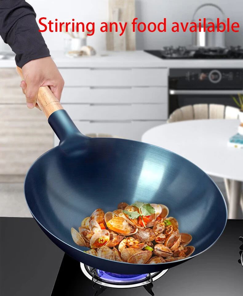 Mei Weida Wok Burner - Pre Seasoned Carbon Steel Stir Fry Pans