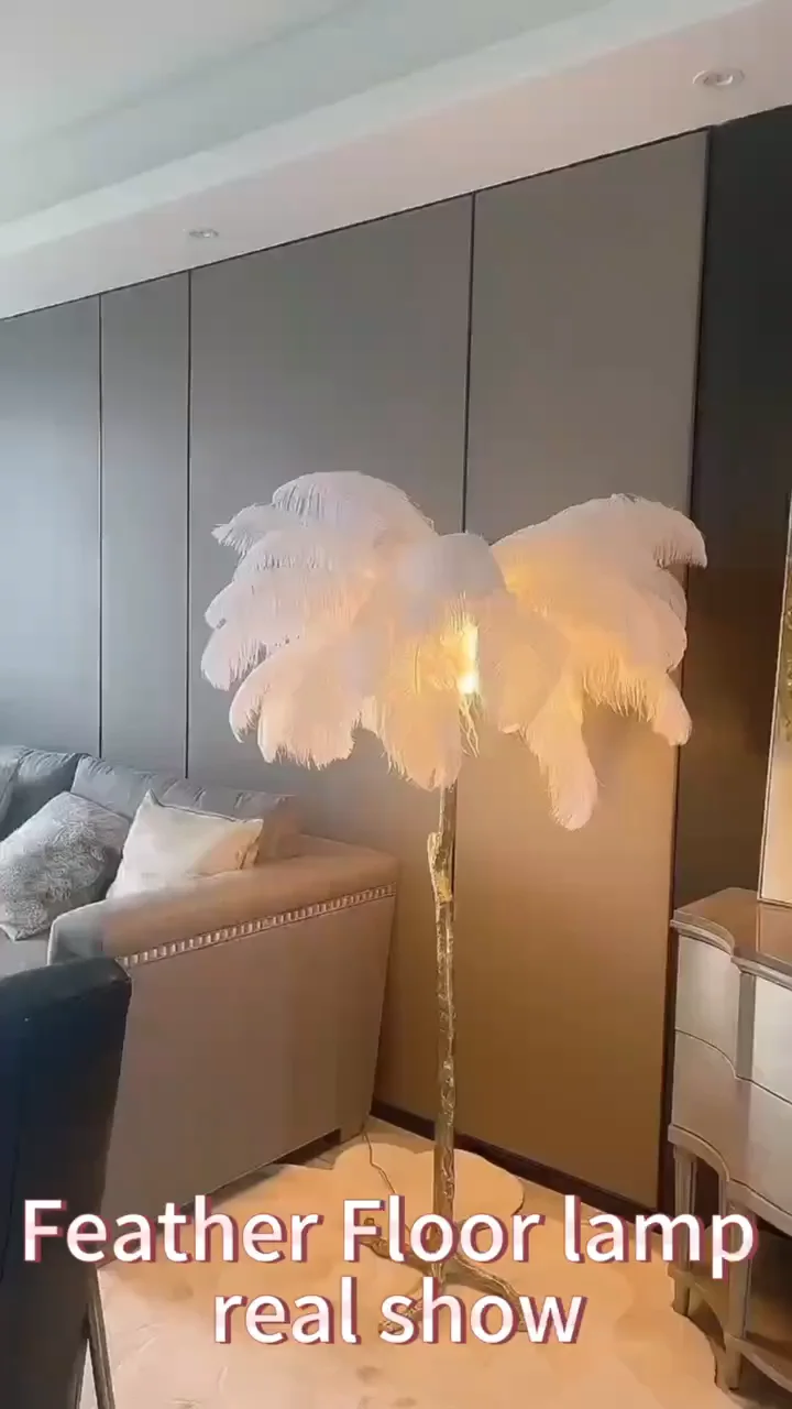 Luxury Palmera Table Lamp Ostrich Feather Tree Stand Led Floor Lamp Arc ...