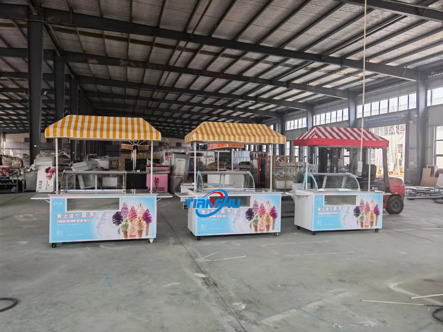 Italian Steel Freezer Gelato Stand Cart New Condition Mobile Ice Cream ...