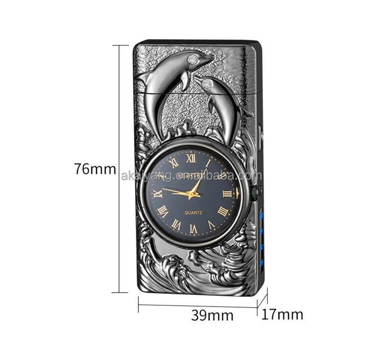 Usb Charging Dual Arc Lighters Combine Watch Luxury Cigarette Igniter ...