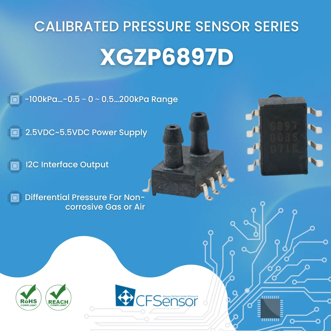 Industrial Differential Pressure Sensor XGZP6897D 3.3V OEM Pressure ...
