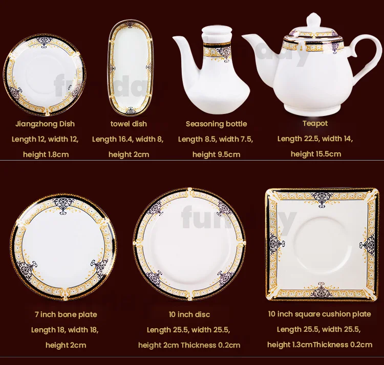 Luxury Kitchen Dinnerware Square Rotundity Catering Plate Ceramic Dish ...