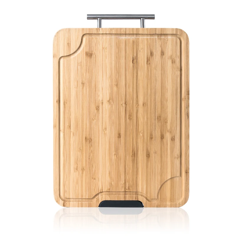 Tidy Board Meal Prep System Bamboo Cutting Board with Juice Slot Cheese ...