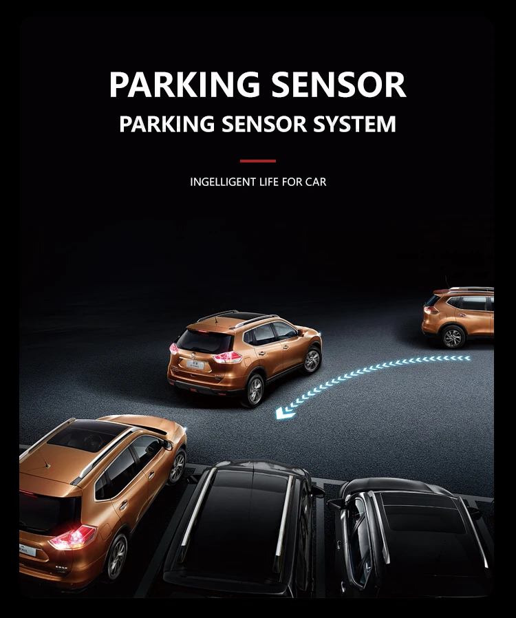 Harmless Installation Auto Car Parking Radar 4 Sensors Car Parking ...