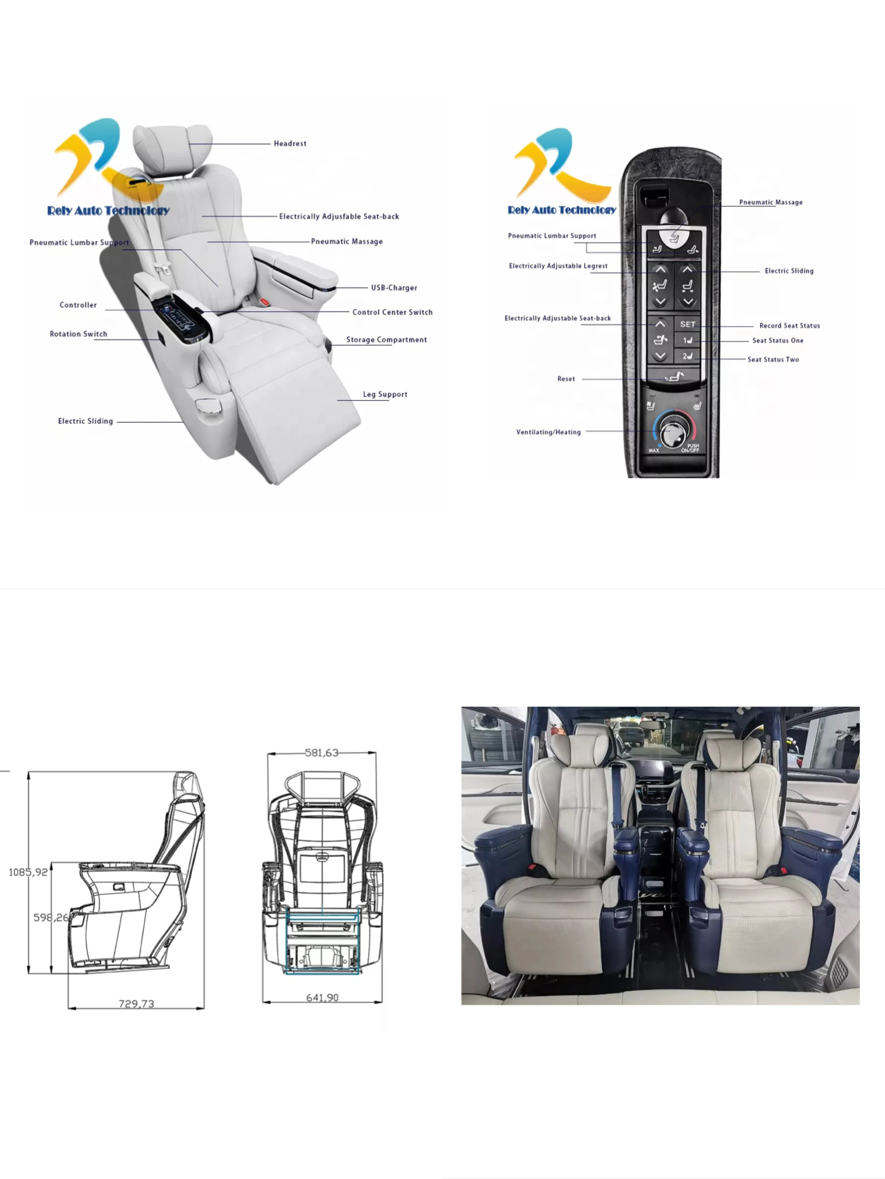 Wholesale Luxury Vito Captain Seats for Mercedes Sprinter & Alphard ...