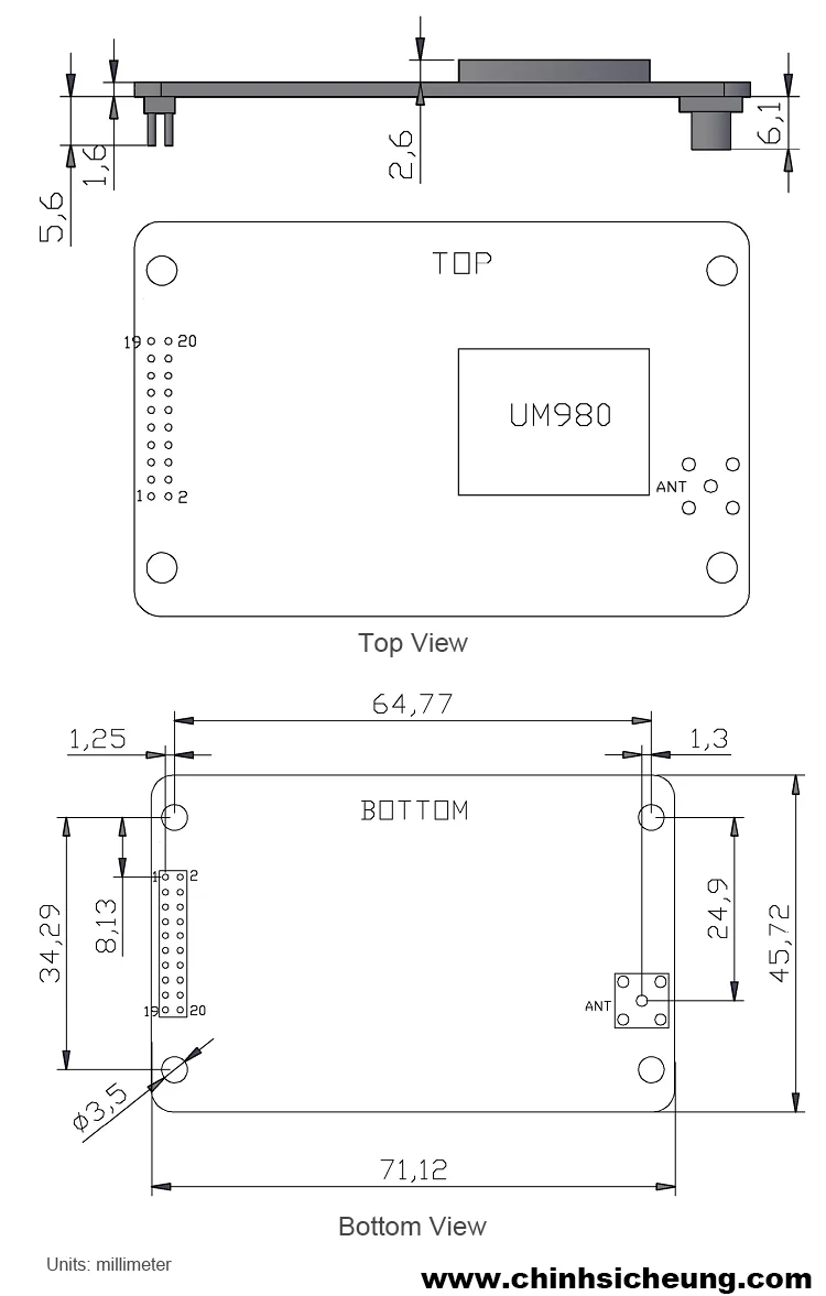 High Precision GNSS RTK Positioning Board - OEMR980