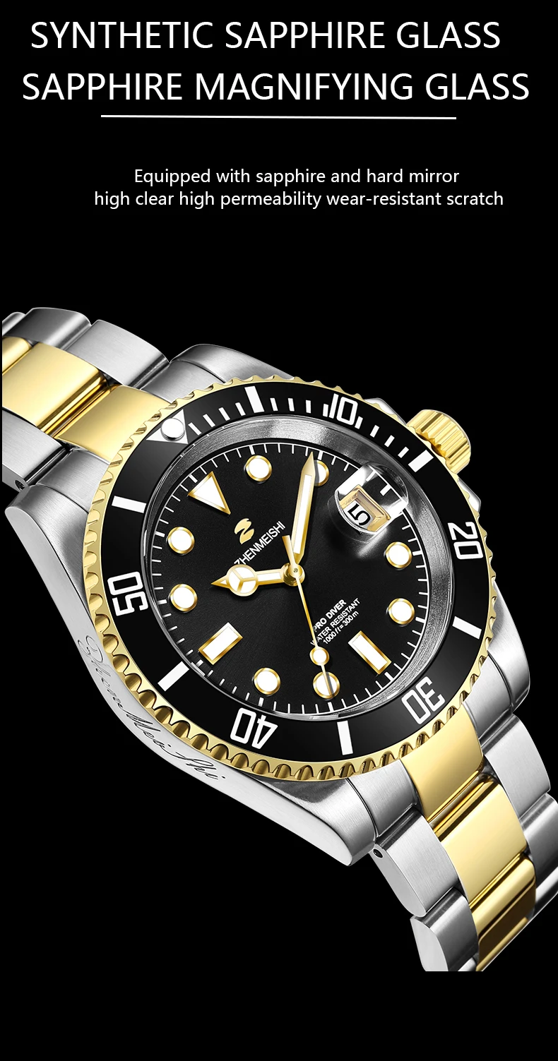 Custom Design Automatic Watches - Mechanical Gold 316 Stainless Steel ...