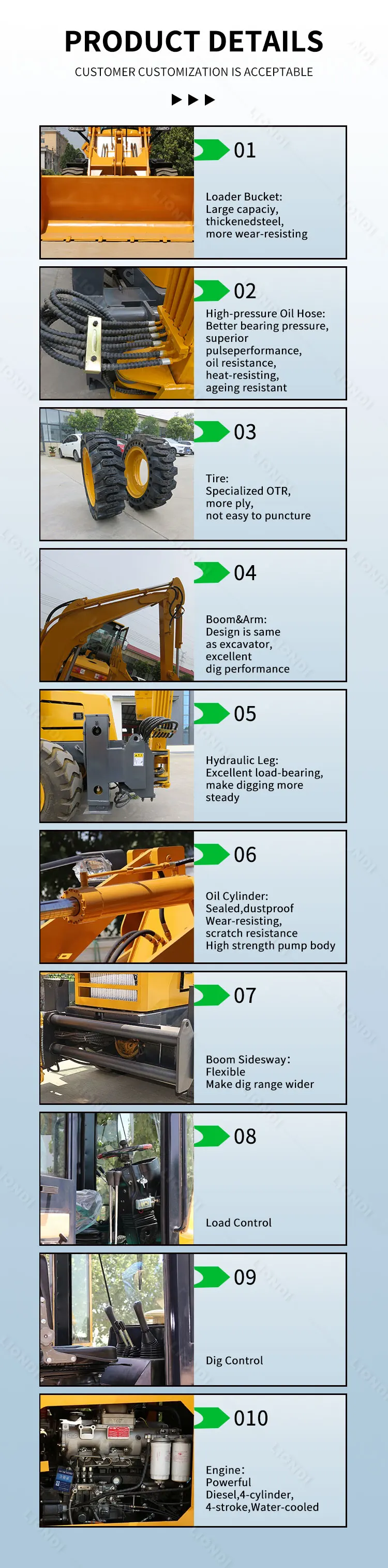 Backhoe Loader Diesel 6000kg Backhoe Loader With Anti-roll Cab - Buy ...