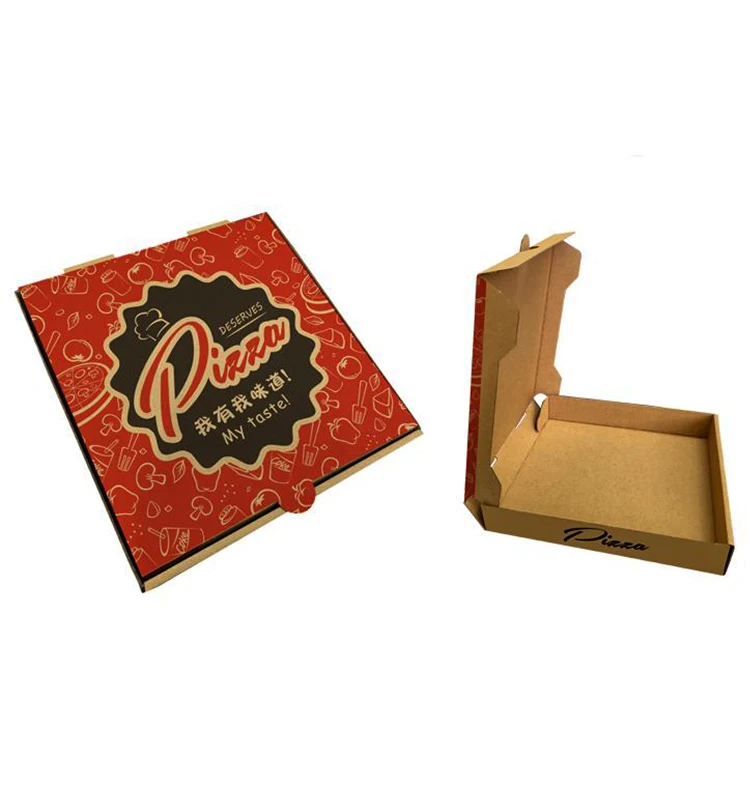 Y62 Corrugated Black Pizza Box With 6/7/8/9/10/12 Inch Custom Pizza ...