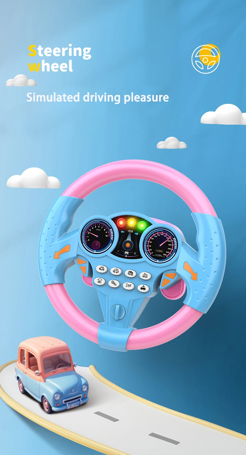 Infant Shining Simulation Steering Wheel Toy With Light Sound Early ...