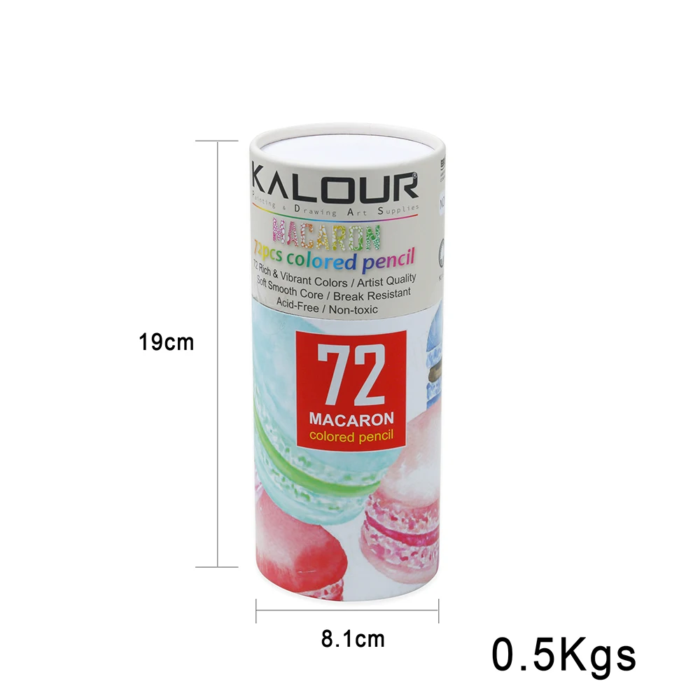 KALOUR Brand Hot Sale Premium Soft 72colors MACARON Colored Pencil Set