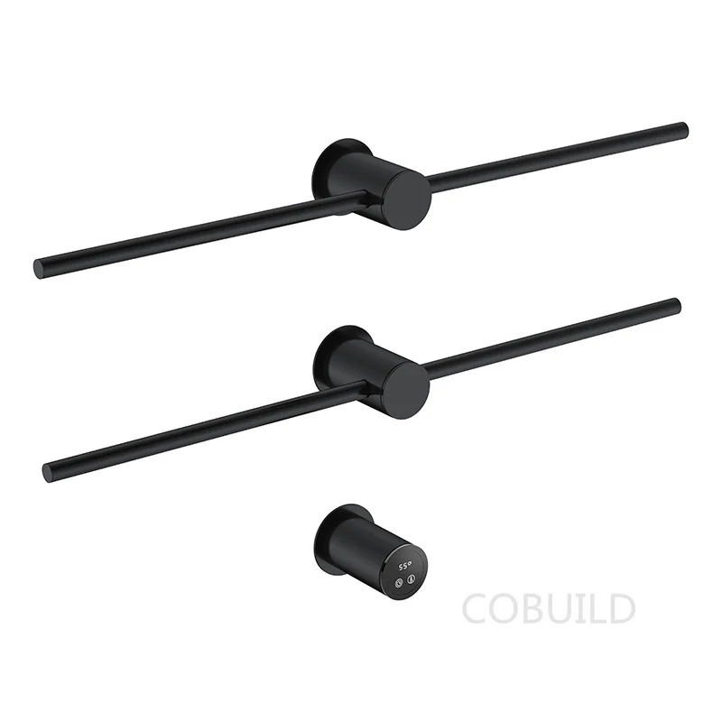 Sophisticated Technology Small Black Electric Bathroom Towel Rail ...