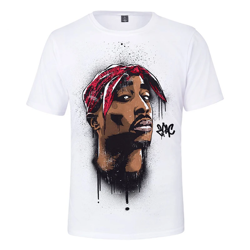 Rapper Tupac 2pac 3D Printed Shirt for Men Hip Hop T-shirt