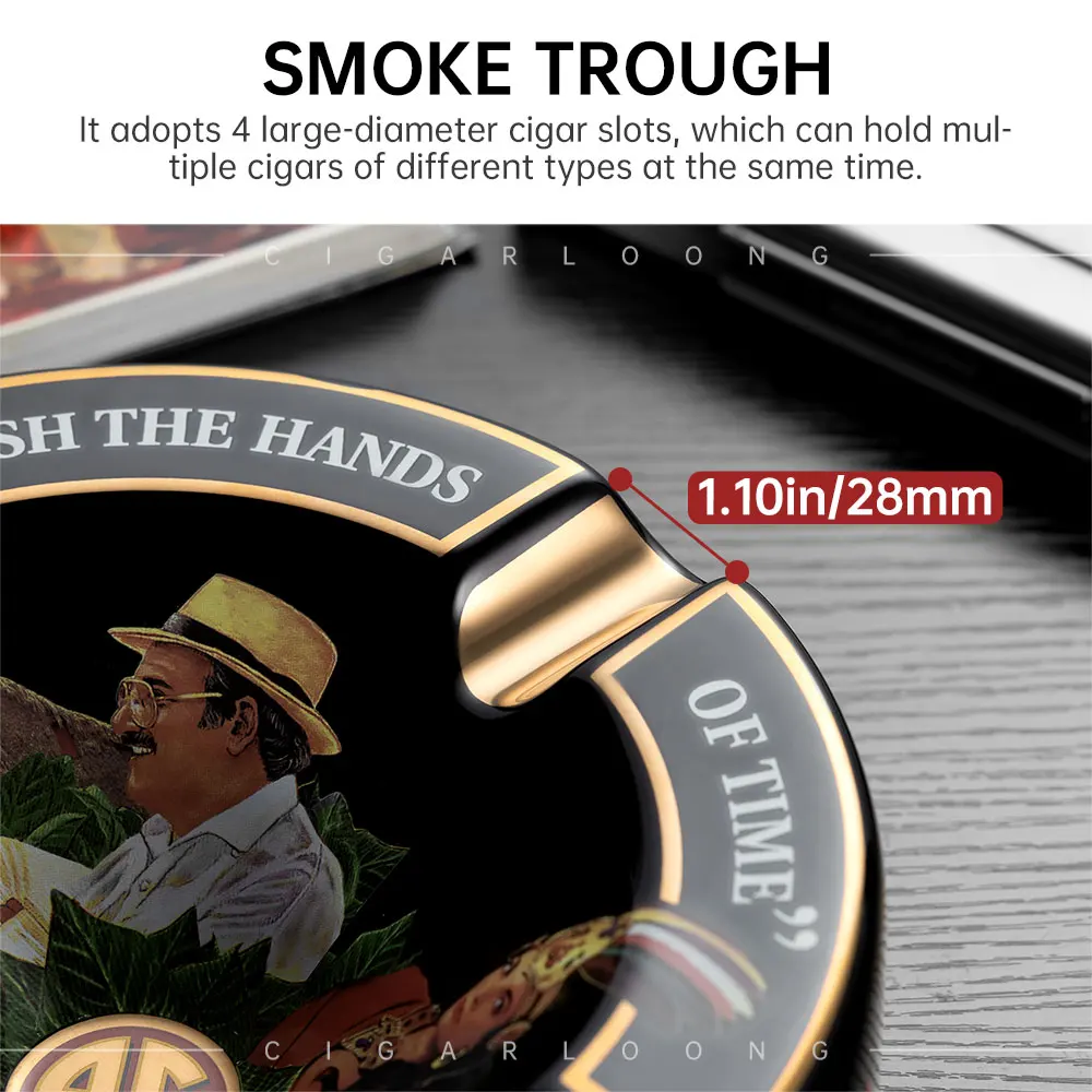 Luxury Round Ashtray Porcelain Cigar Dish Smoke Ceramic