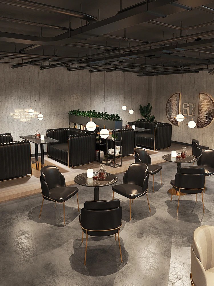 Custom American Style Sofa Booth Bar Luxury Table & Chair