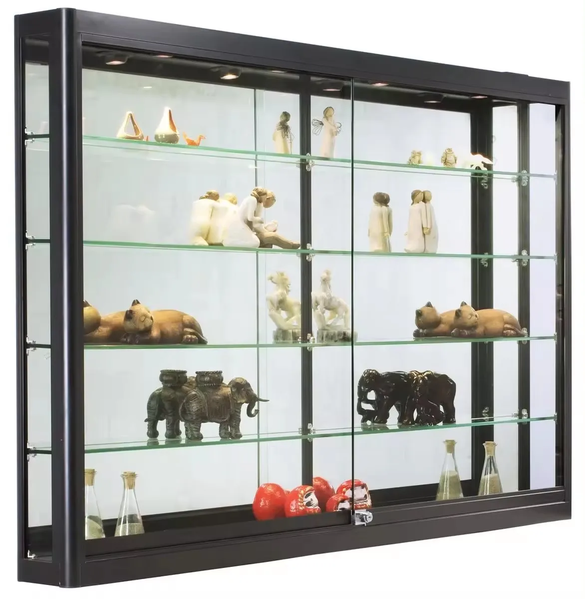 Custom Retail Store Glass Display Cabinet with LED Lights