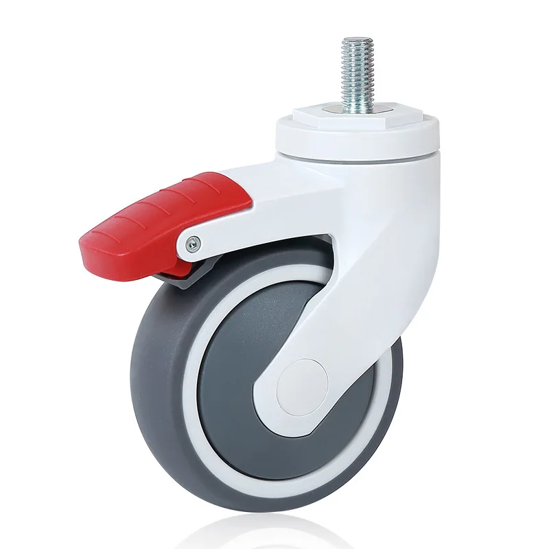 4 Inch Screw Mounted Universal Casters Tpr With Brake M12*20 Screw ...