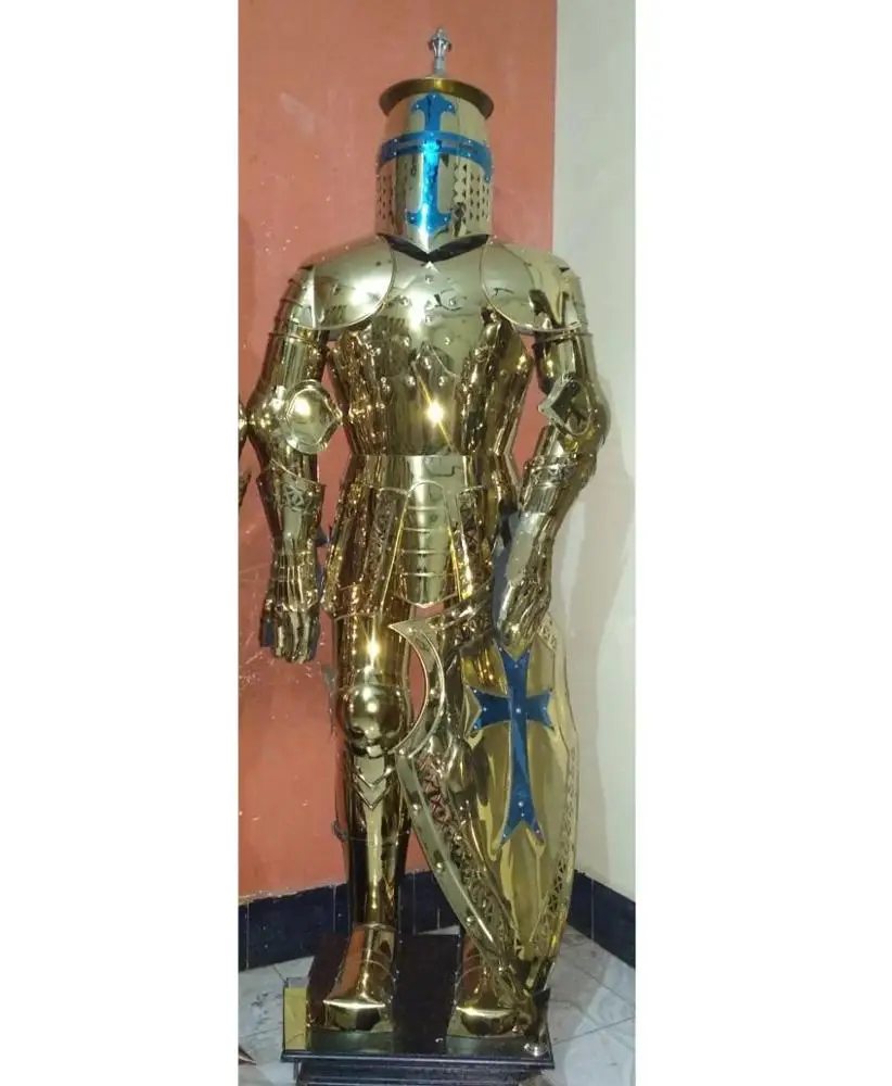 Handmade Copper and Steel Crusader Medieval Knight Armor