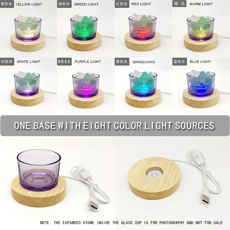 Solid Wood Round Base Night Light Long Lasting Fragrance Sleep Crystal Night Light - Buy Solid ...