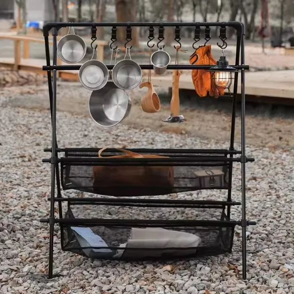 Outdoor Hanging Rack,Foldable Tripod Structure Shelf,Aluminum Alloy ...