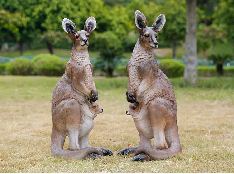 Customization Large Fiberglass Simulation Kangaroo Model Ornament Resin ...
