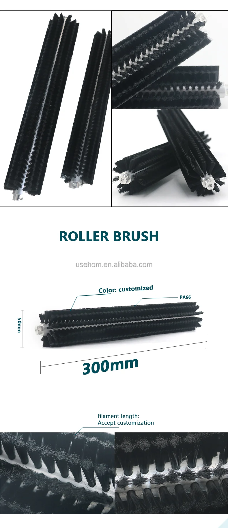 Usehom Tdf Solar Panel Cleaning Brush Cylinder Roller Brush For Fruit ...