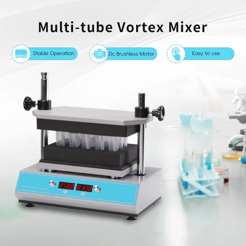 Multi Tube Vortex Mixer, Adjustable Speed 500~2500 RPM, 50 X 20mm Tube ...