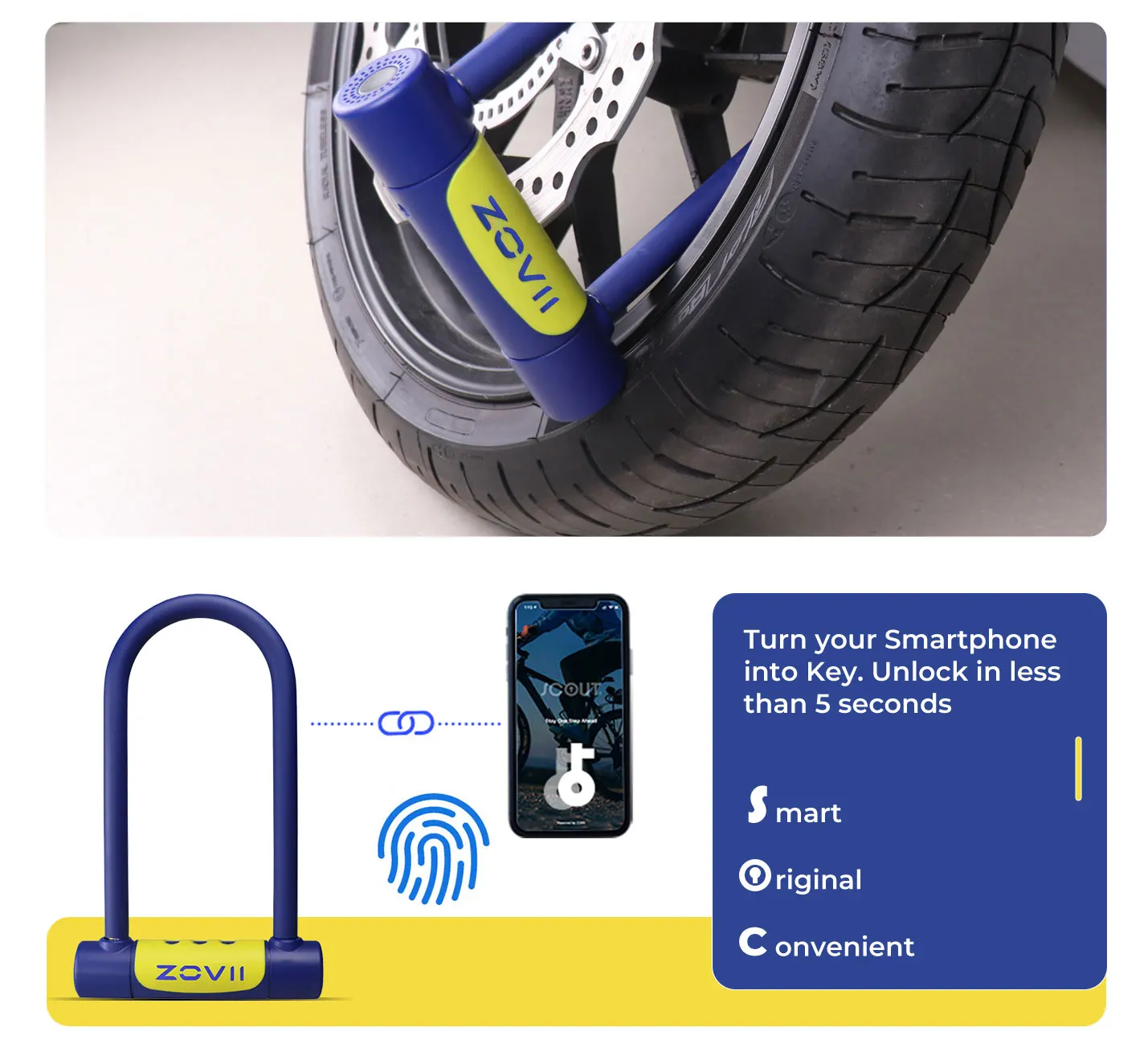 U-shaped Bicycle Lock High-qual Smart Horseshoe Lock With 120db Anti ...