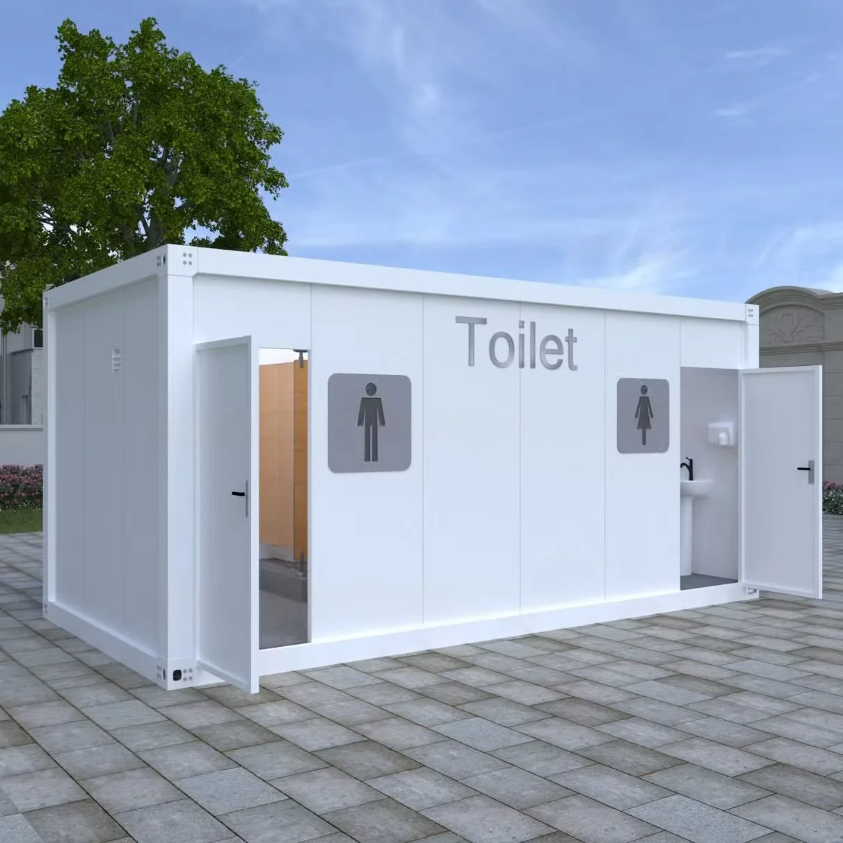 Portable Detachable 20ft/40ft Prefab Toilet And Shower Container Mobile ...