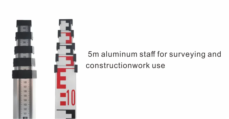 SETGEO 5m Aluminum Telescopic Leveling Staff for Surveying Equipment ...