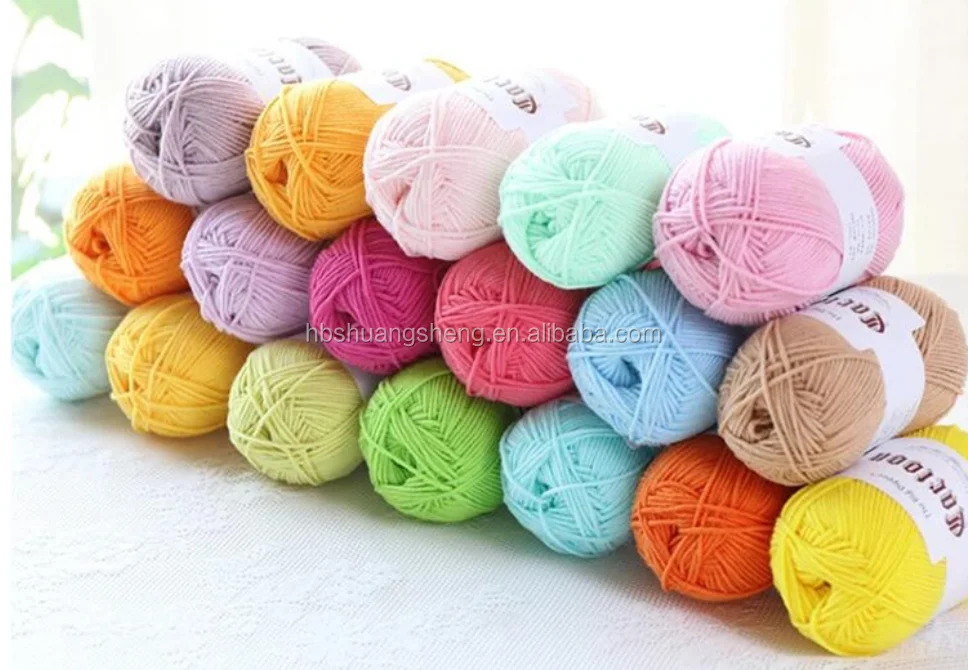 Multi-colored 5 Plys Knitting Yarn,Baby Yarn Milk Silk Cotton/ Acrylic ...