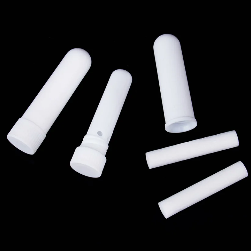 Black White Plastic Double Hole Inhaler - 1.8ml*2 Capacity