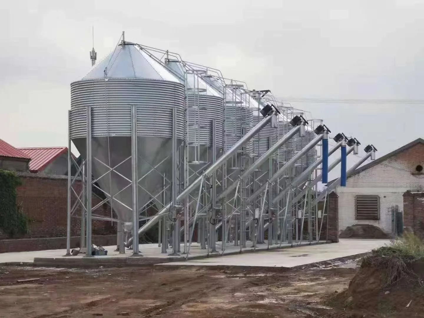 Galvanized Grain Storage Feed Silo For Pig Chicken Animal Farm House ...