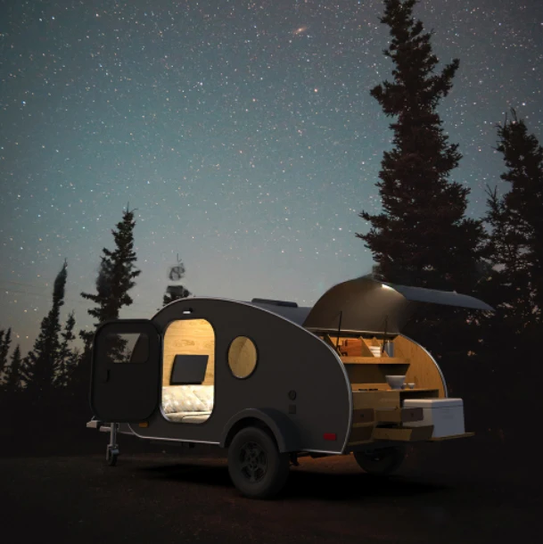 Lightweight Teardrop Camper Trailer with Bathroom